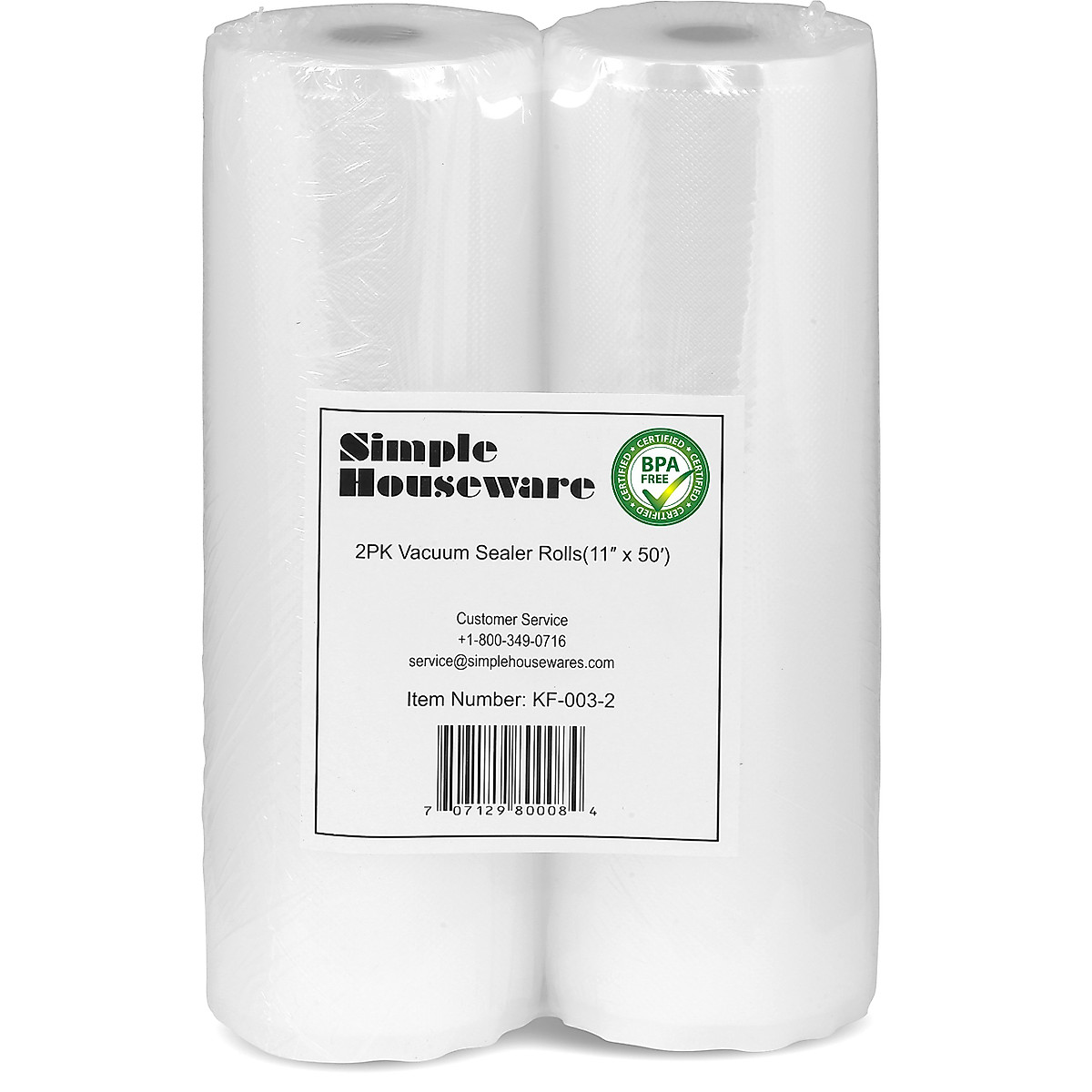 2 Pack - SimpleHouseware 11" x 50 Feet Vacuum Sealer Bags (total 100 feet)