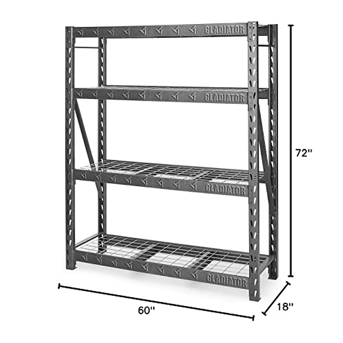 60" Wide Heavy Duty Rack with Four 18" Deep Shelves