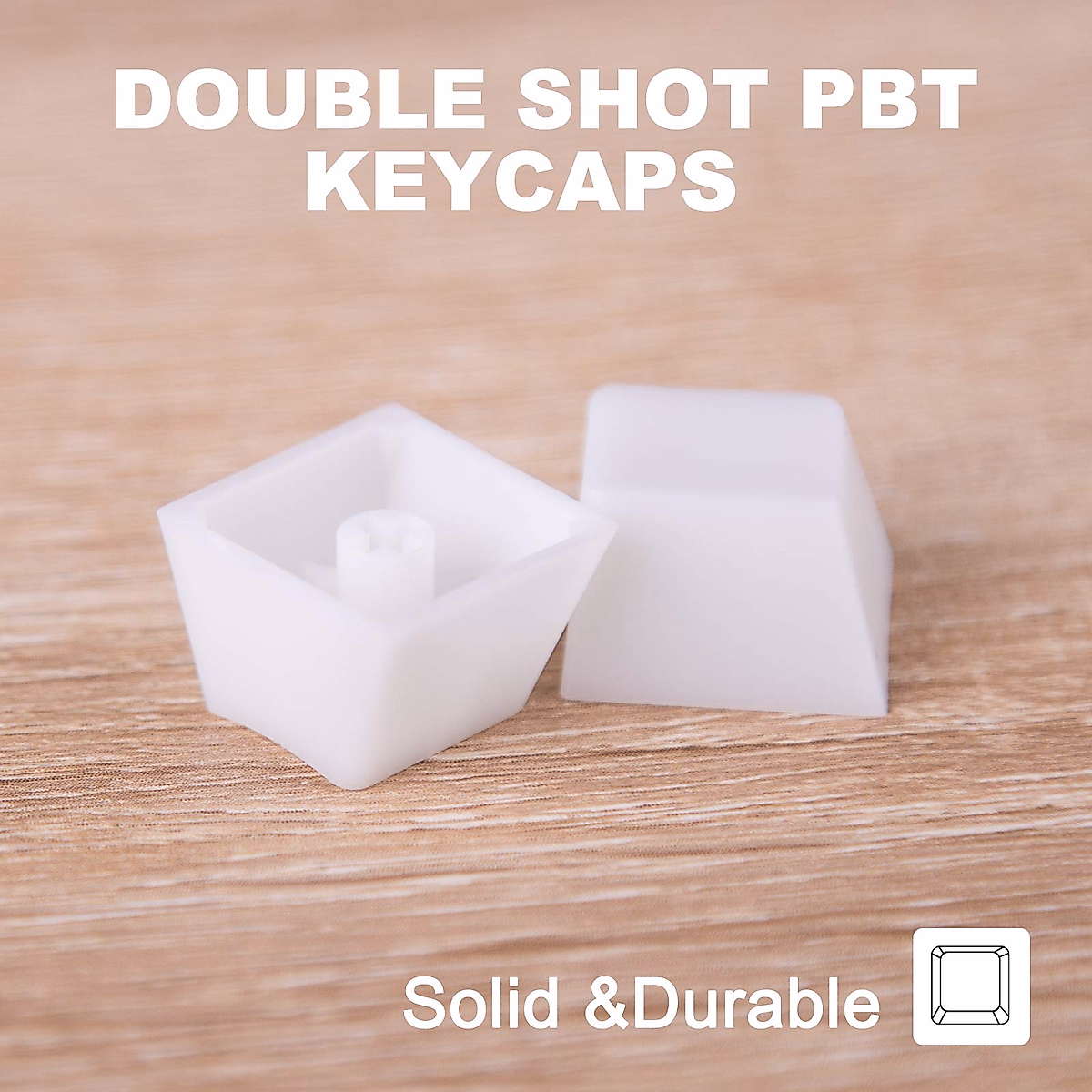 Petforu POM Jelly Keycaps Doubleshot Translucent OEM Profile for 6187104108 Keys PC Gaming Mechanical Keyboards (White)