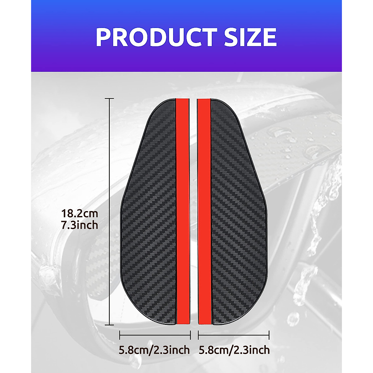 ESEWALAS 2 Pieces Carbon Fiber Eyebrow Side Mirror Rain Guard Sticker,Car Rear View Mirror Rain Visor Guard,Rear View Side Mirror Rain Eyebrow,Car Rear View Mirror Snow Ice Mirror Covers (Black)