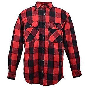 Five Brother Men's Heavyweight Regular Fit Flannel Shirt, Tall XLT Red/Black, 5200T PL-4A