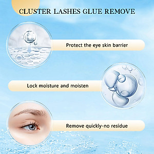 QUEWEL 10ML Lash Clusters Overnight Seal Long-Lasting Mild Formula Cluster Lashes Seal +Lash Clusters Glue Remover 150ml Cluster Lashes Remover for DIY Lash Extensions