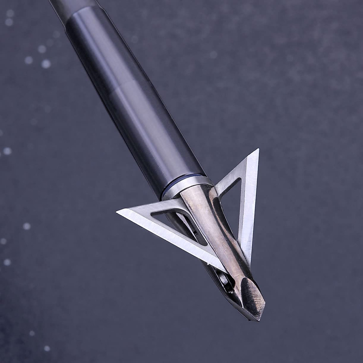 DEEPOWER 4-Pack Broadheads 100 Grain 3 Fixed Blade Broadheads 1+1/4' Inch Cut Diameter Carbon Steel Ferrule Arrow Broadhead for Crossbows and Compound Bow