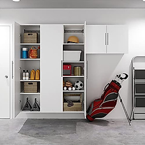 Prepac HangUps 30" Upper Garage Cabinet, Bathroom Cabinet Wall Mount, Laundry Cabinet, Kitchen Wall Cabinet, Ideal for Garage, Kitchen and Laundry Organization 30" W x 24" H x 16" D, White