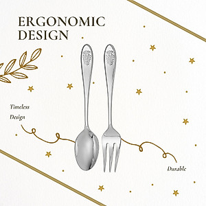 Spode Christmas Tree Salad Servers (Set of 2) - 10 Inch Flatware Serving Spoon & Fork, Festive Holiday Tableware, 18/10 Stainless Steel Serving Utensils - Dishwasher Safe, Ideal for Holiday Dining
