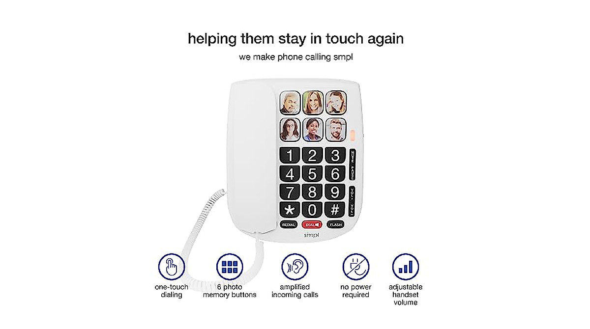 SMPL Hands-Free Dial Phone for Seniors | Easy One-Touch Use