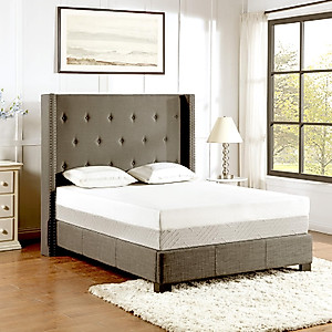 MATERESSES Full Size Mattress 10 Inch Memory Foam Mattress Medium Firm Mattress in a Box, Pressure Relief, CertiPUR-US Certified, Fiberglass Free, White Grey