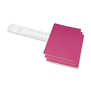 Moleskine Cahier Journal, Soft Cover, XL (7.5" x 9.5") Ruled/Lined, Kinetic Pink, 120 Pages (Set of 3)