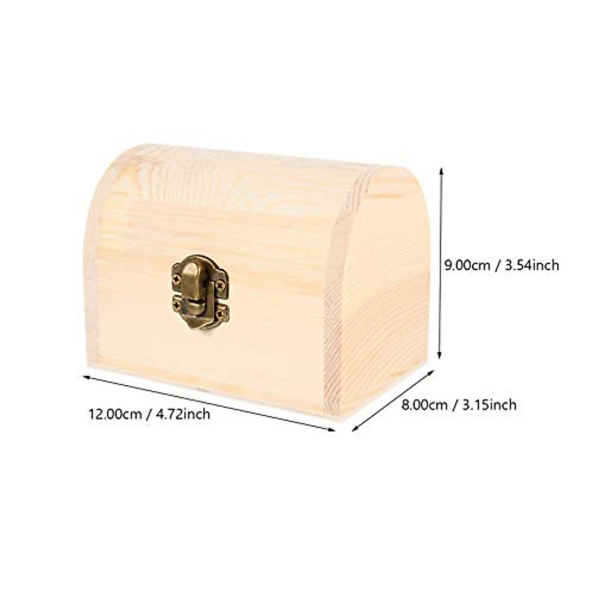 DOITOOL Wood Craft Box Unpainted Small Jewelry Box Mini Chest Treasure Case Organizer Sundries Gift Box for DIY Crafts(Medium)