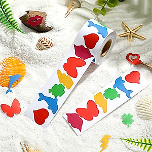 Crtiin Roll of 500 Pieces Tanning Stickers for Body Sunbathing Tanning Bed Stickers Self Adhesive Body Stickers for Tanning Stickers Outdoor Indoor Salon Supplies(Multi Pattern)