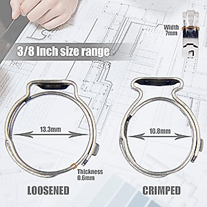Pex Clamps, 50pcs 3/8 Inch 304 Stainless Steel PEX Cinch Crimp Rings Pinch Clamps for PEX Tubing Pipe Fitting Connections (3/8 Inch)