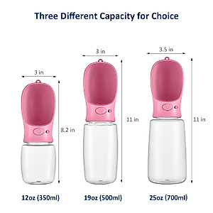 WePet Portable Dog Water Bottle with Food Container, 12 OZ + 6 OZ, Leak Proof Puppy Water Dispenser with Drinking Feeder for Pets Outdoor Walking, Hiking, Travel, Food Grade Plastic