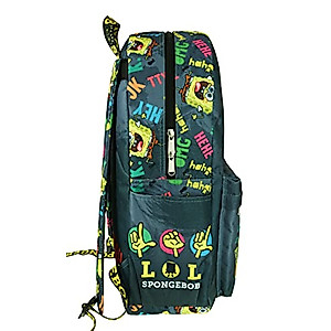 KBNL SpongeBob Backpack with Laptop Compartment for School, Travel and Work, Black, (A22222-SB)