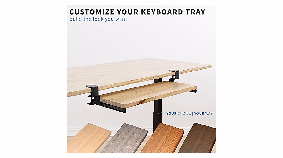 VIVO Clamp and 12 inch Rail Set for DIY Custom Wooden Keyboard Trays ...