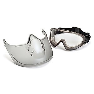 PYRAMEX Safety Products Direct/Indirect-Gray Frame/Clear Anti-Fog Lens woth faceshield attachment