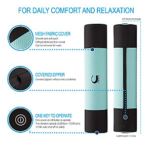 THEA Exercise Foam Roller Vibration Massage Bolster Pillow – Best for Daily Relaxation, Stretching, Muscle Knots Release, deep-Tissue Massage, Yoga, Pilates -24” Long with Free Bag (Blue, 24x5)