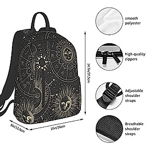 Twelve Constellations Mystical And Astrology Elements Backpack Book Bags For College Lightweight Laptop Backpacks For Teens