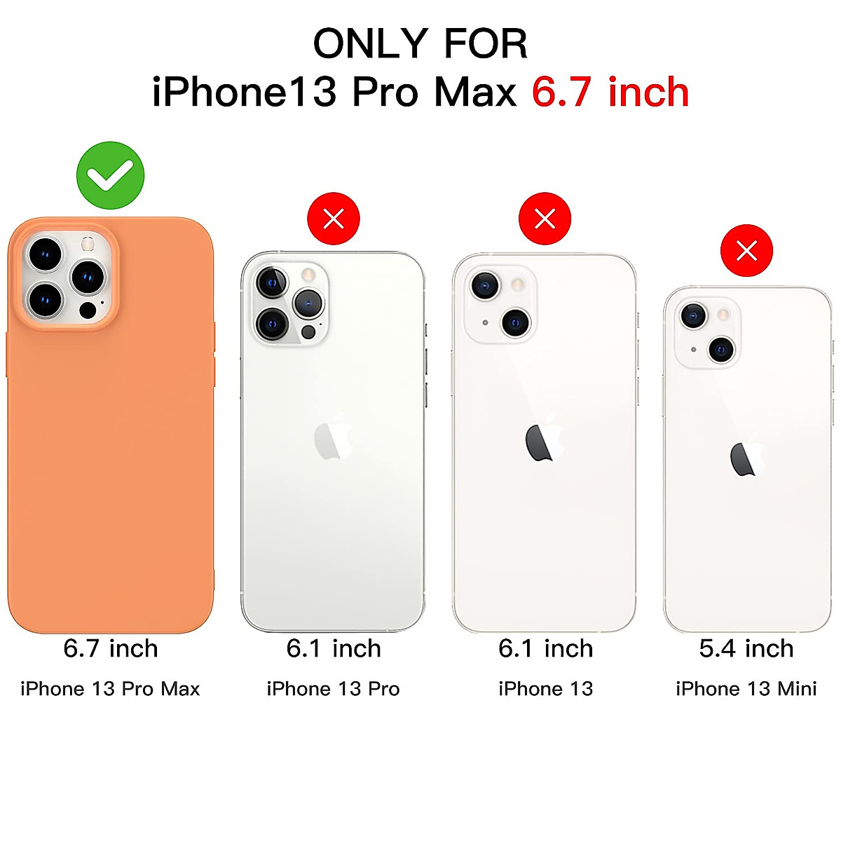 Amytor Designed for iPhone 13 Pro Max Case, Silicone Ultra Slim Shockproof Phone Case with Soft Anti-Scratch Microfiber Lining, [Enhanced Camera Protection] 6.7 inch (Coral)
