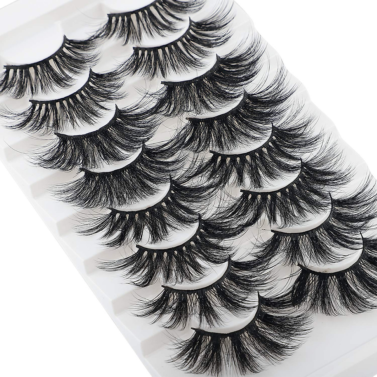 Mink Eyelashes 25mm Lashes Pack HeyAlice Fluffy 8 Pairs 4 Styles Mixed Eyelashes Long Strip Thick Volume Fake Lashes