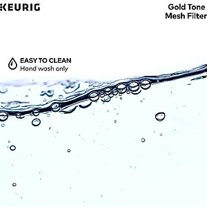 Keurig Reusable Ground Coffee Filter Compatible Essentials and K-Duo Brewers only, Eco-Friendly Way to Brew a Carafe, Gold Tone Mesh