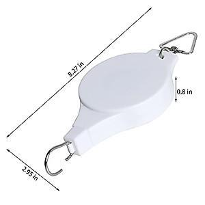 6 Pack Plant Pulley Retractable Hanger, Easy Reach Plant Pulley Adjustable Height Wheel for Hanging Plants Heavy Duty, Indoor Outdoor Plant Hanger for Garden Baskets Pots & Birds Feeder - White