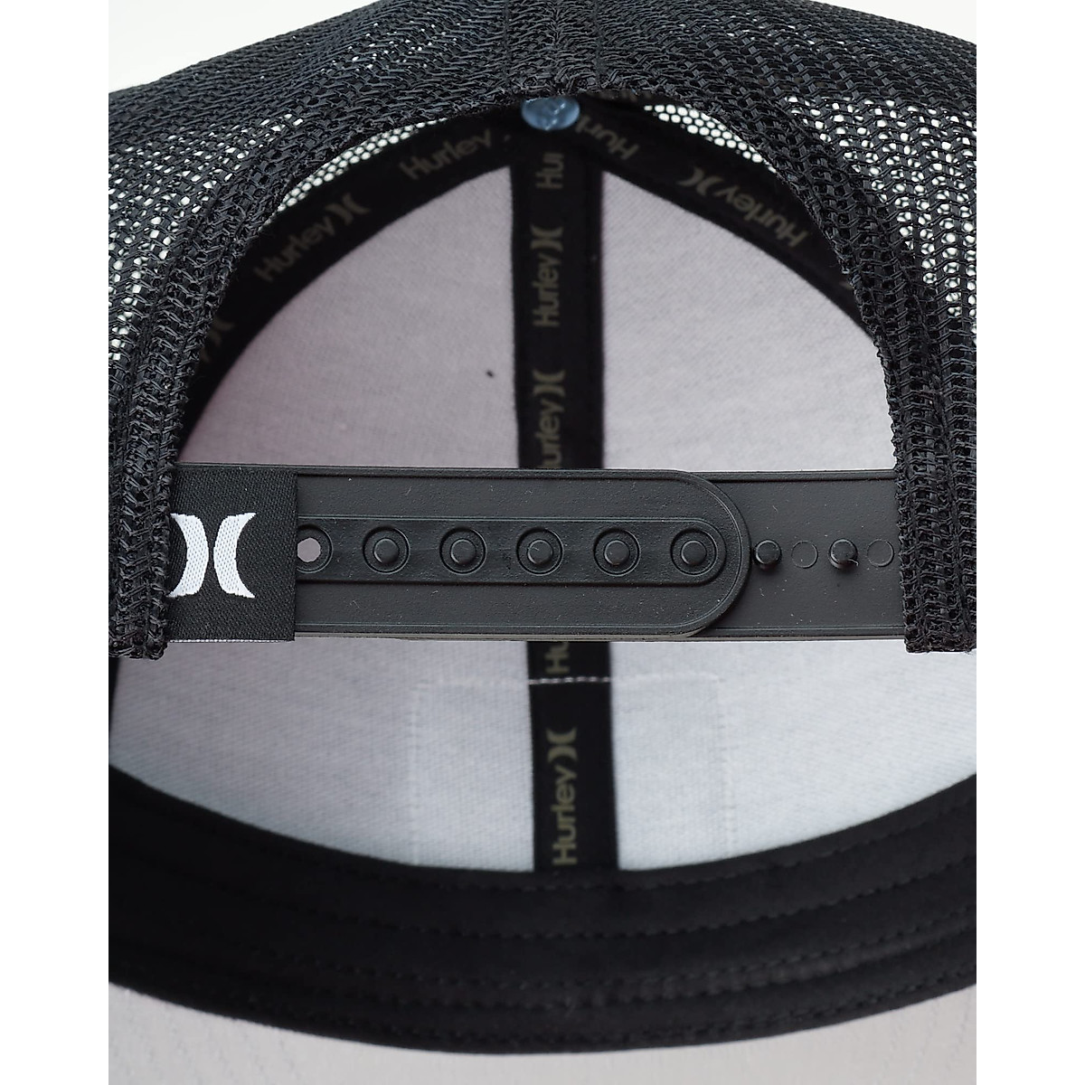 Hurley Men's Caps - Flat Brim Mesh Panel Baseball Cap Trucker Hat - Snap Back Hats for Men, Size One Size, Wolf Grey/Black