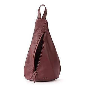 The Sak Geo Sling Backpack in Leather, Single Backpack Strap, Cinnamon