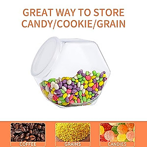 CAGSIG Candy jars with lids 8 Pack Plastic Candy Jars with Lid, Hexagon Candy Jars Cookie Jars for Kitchen, Clear Candy Containers for Snacks, Candy, Cookie, Dog Treats, Craft and Sewing Supplies, Coffee Pod, Laundry Pod ( 30 OZ)