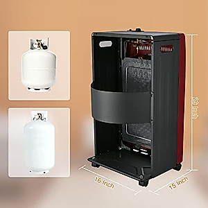 Vivicreate Patio Heater, Gas Heater, Propane Gas Heater, Outdoor Heater, Garage Heater, Work Heater (Red)