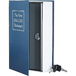 Amazon Basics Book Safe, Key Lock, Blue