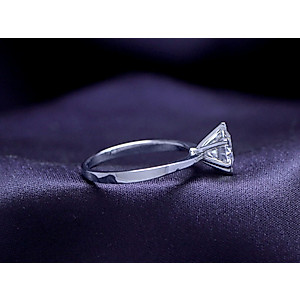 SAVEARTH DIAMONDS 1 1/2 ct. t.w 7.5MM Round Cut Lab Created Moissanite Diamond Solitaire Engagement Ring For Women In 10K Solid White Gold (VVS1 Clarity, 1.50 Cttw)-6