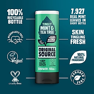 Original Source Tea Tree & Mint Shower Gel 250ml - (Pack of 6)