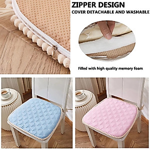 OITTO Set of 6 Farmhouse Lace-up Kitchen Chair Cushions,16 x 16 Dining Chair Chair Cushions,U Shaped Non Slip Dining Chair Seat Cushions,Machine Washable Seat Cushions,Do Not Fade Light Green