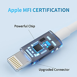 IDISON iPhone Charger 3 Pack 6FT,[MFi Certified] USB to iPhone Cable Fast Charging iPhone Charger Cord Compatible with iPhone 14 13 12 11 Pro Max XR XS X 8 7 6 Plus SE and More