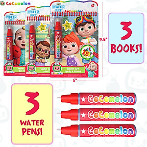 Creative Kids Cocomelon Water Books Pack of 3- Water Paint Art Kit - Coloring Books for Toddlers - Reusable Paint Art Kits for Age 3+