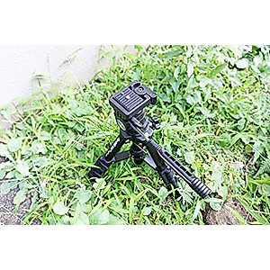 RetiCAM Tabletop Tripod with 3-Way Pan/Tilt Head, Quick Release Plate and Carrying Bag for Phones, Cameras and Spotting Scopes - MT01 Mini Tripod, Aluminum, Black