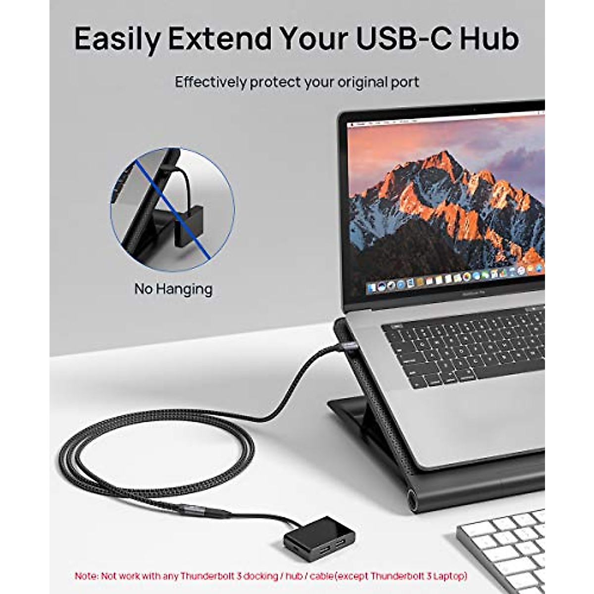USB C Extension Cable 2M/6.6FT, JSAUX USB C 3.2 Extender Cord Male to Female Support PD 𝟭𝟬𝟬𝙒/5A Fast Charging, 10Gbps Sync Transfer Compatible with Steam Deck, USB C Hub, MacBook/iPad Pro, Magsafe