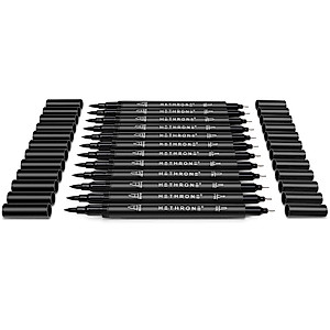 Hethrone Black Marker - Felt Tip Pens Drawing Pens Dual Brush Pens Art Supplies 12 Pack