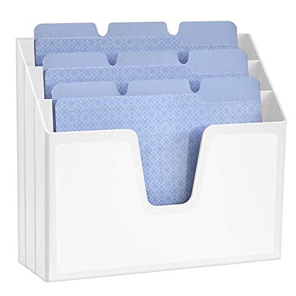 Acrimet Horizontal Triple File Folder Holder Organizer (White Color)