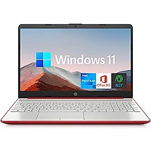 HP 15.6" Laptop with 1 Year Microsoft Office 365, Intel Pentium Quad-Core Processor, Webcam, HDMI, Wi-Fi, RJ-45 Ethernet Port, USB Type-C, Long Battery Life, NLY MP, Windows 11 (16GB RAM | 1TB SSD)