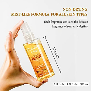 Vital Luxury Body Mist Set, Travel Size Spray Bottle, Long Lasting Perfume Gift Sets, Fragrance Mist for Men & Women, Dreamy Glow, Pack Of 2, 3 Fl Oz Each