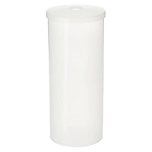 mDesign Plastic Floor Stand Toilet Paper Organizer with Cover, 3-Roll Space-Saving Tissue Storage for Bathroom - Fits Under Sink, Vanity, Shelf, in Cabinet, Corner - Aura Collection - Frost