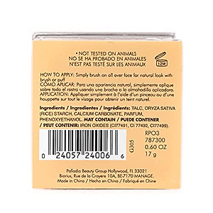 Palladio Rice Powder, Natural, Loose Setting Powder, Absorbs Oil, Leaves Face Looking and Feeling Smooth, Helps Makeup Last Longer For a Flawless, Fresh Look