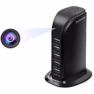 YAOAWE USB Charger Hidden Camera-5-Port USB Hub with Built-in Spy Camera for Home Security-1080P HD Hidden WiFi Camera with Motion Sensor,Loop Recor