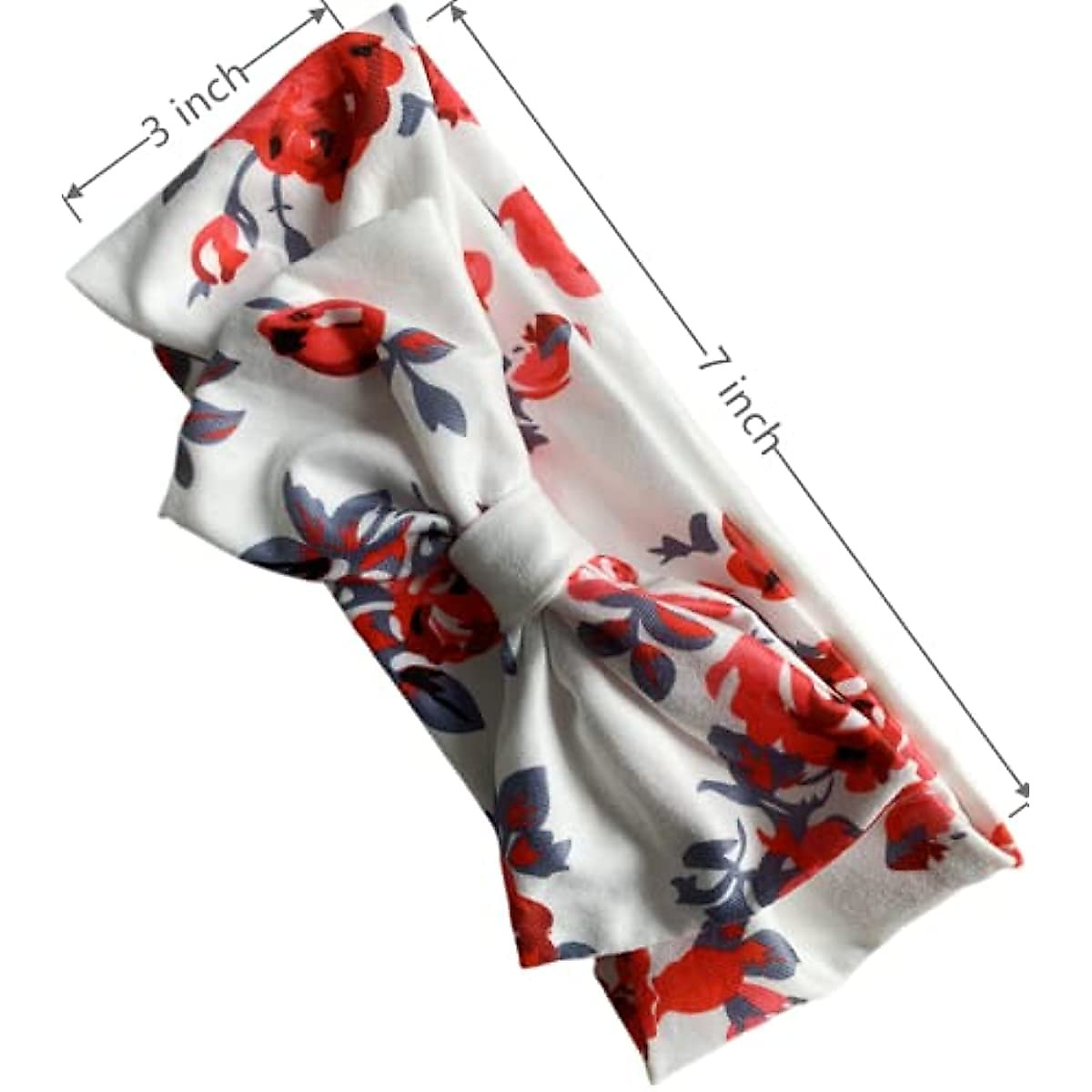 UDERUI Newborn Swaddle Blanket, Baby Receiving Blanket Wrap with Headband for 0-3 Month Baby Girl and Boy, One Size (Red Floral)