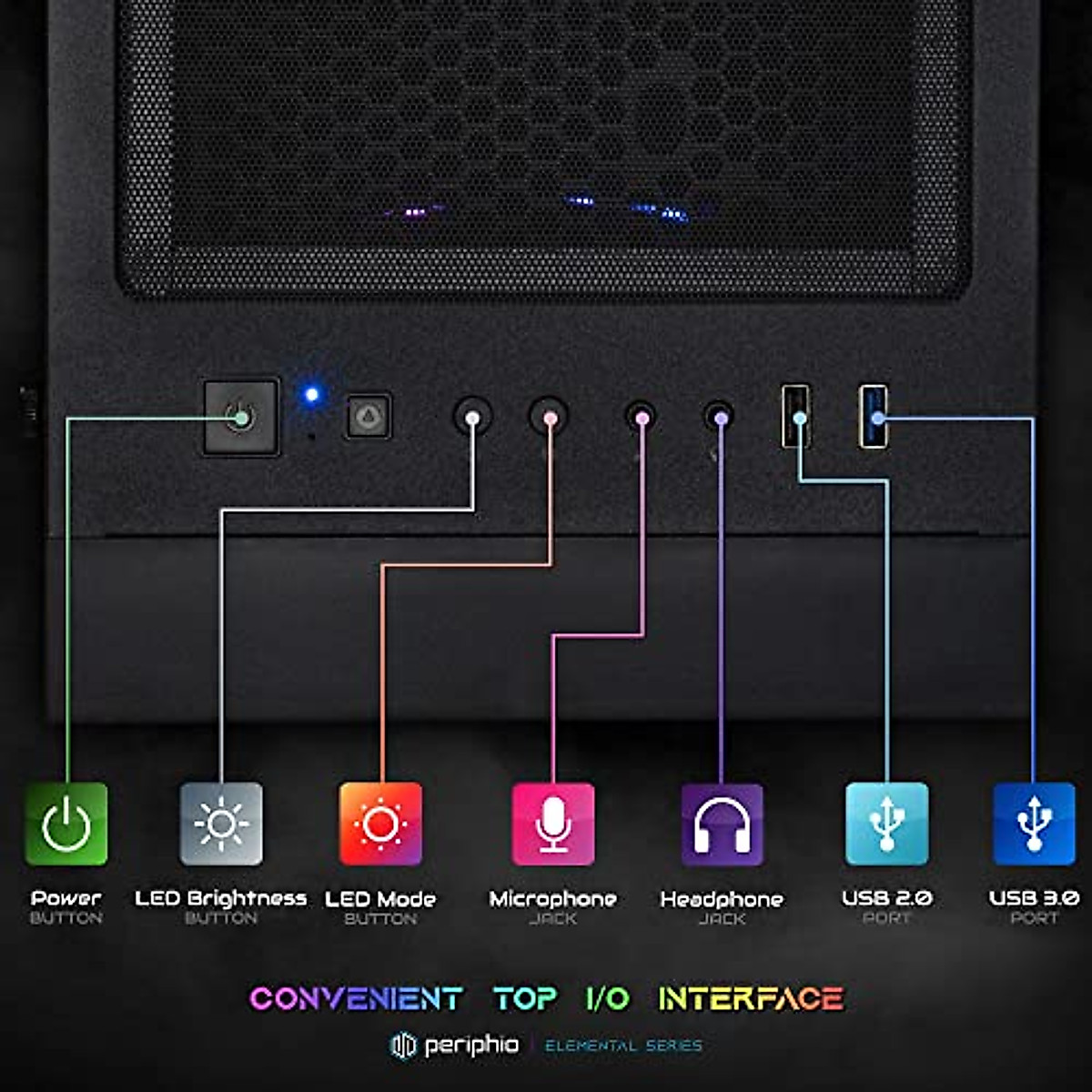 Periphio Terra Prebuilt Gaming PC - AMD Radeon Vega 8 Graphics | Ryzen 7 5700G (4.6GHz Turbo) | 1TB M.2 NVMe SSD | 16GB DDR4 RAM | Windows 10 Gaming Desktop Computer | WiFi + BT