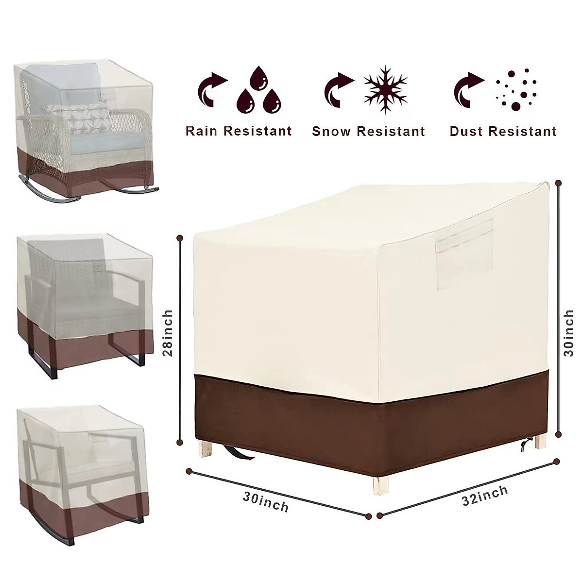 Cooskin Patio Furniture Cover 600D Waterproof Large Heavy Duty Outdoor Furniture Set Covers with Anti-UV and Wind-Proof Suitable for Patio Chair Set of 2 (35" W x 30" D x 35" H)