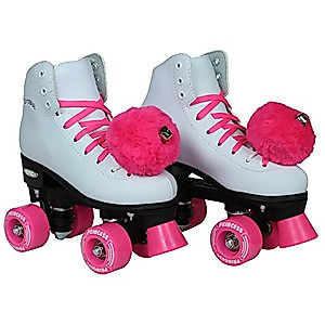 Epic Skates Pink Princess Girls Quad Roller Skates, White, Youth 3,PnkPncs03