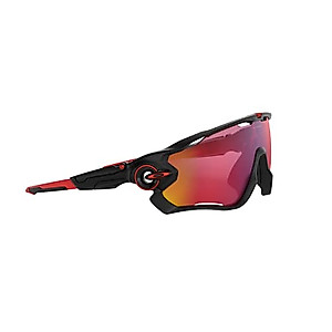 Oakley Men's OO9290 Jawbreaker Rectangular Sunglasses, Matte Black/Prizm Road, 31 mm