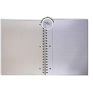 Amazon Basics Wide Ruled Wirebound 3-Subject 150-Sheet Notebook with Pocket Divider - Pack of 6, 10.5 x 8 Inch, Multi-Color